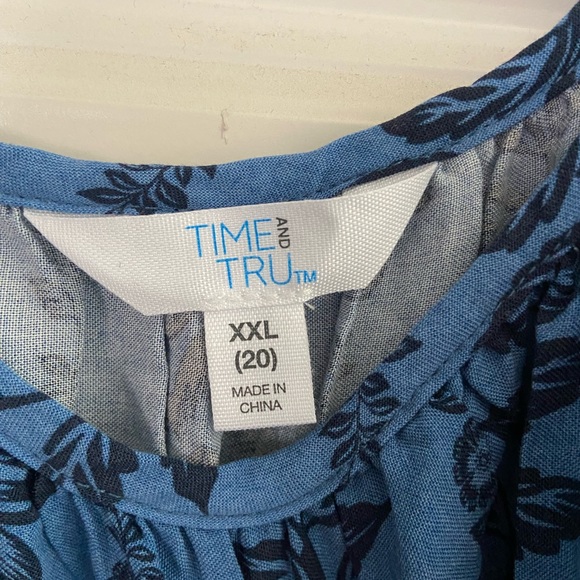 Time and Tru | Dresses | Time And Tru Blue Floral Maxi Dress Closeout ...